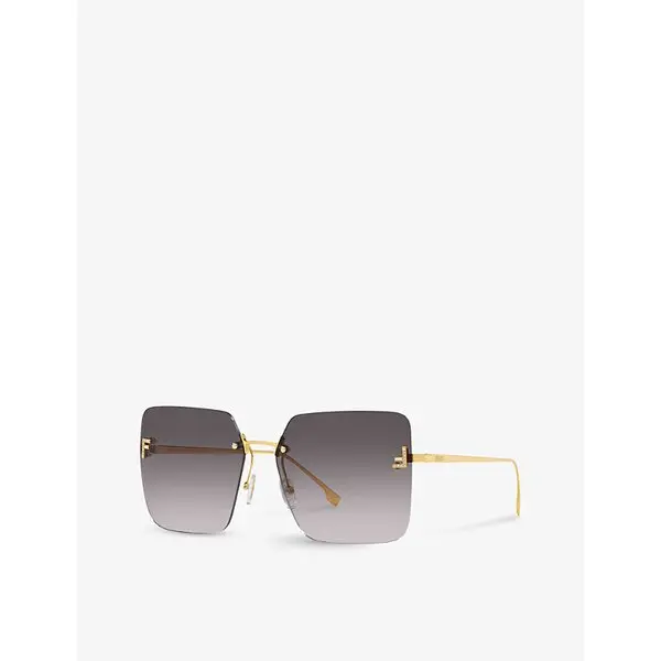Fendi Square-frame Metal Sunglasses