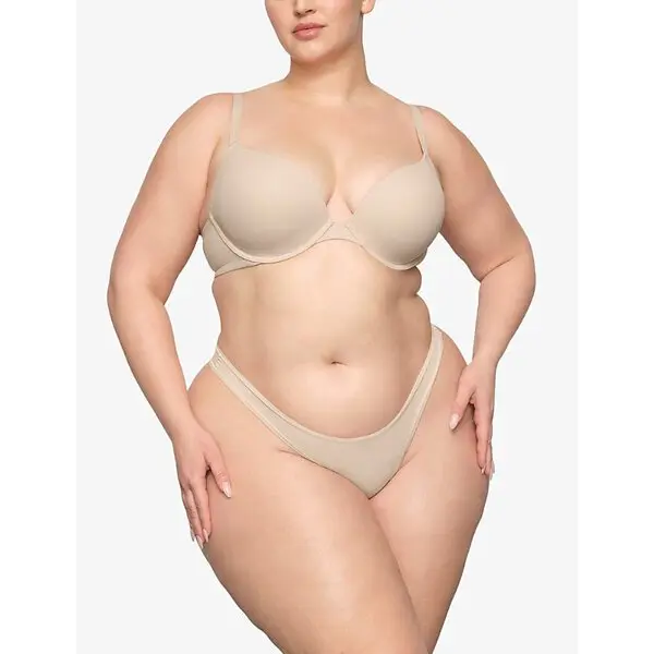 SKIMS Fits Everybody Padded Push-up Stretch-woven Bra - Sienna