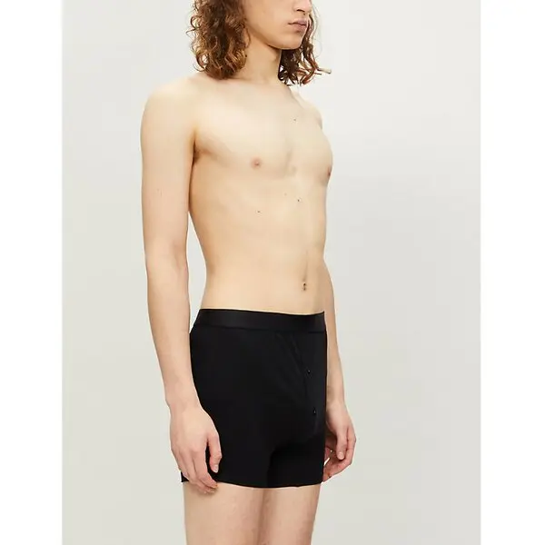 Sunspel Superfine Cotton-jersey Boxers - Black