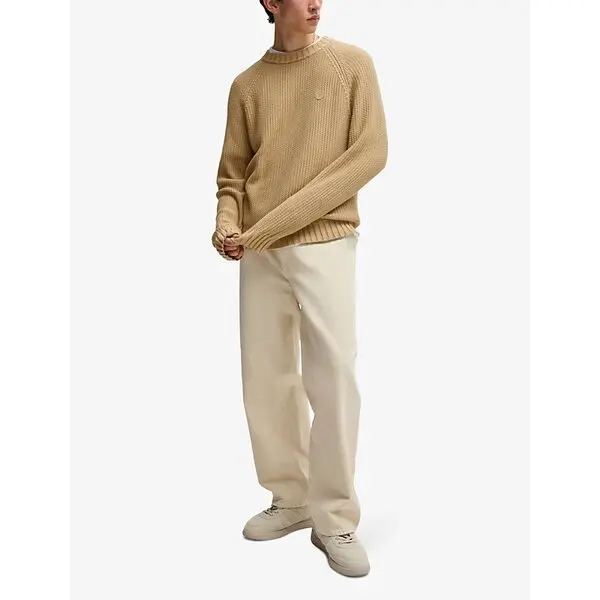 Hugo Happy Logo-patch Cotton-knit Jumper