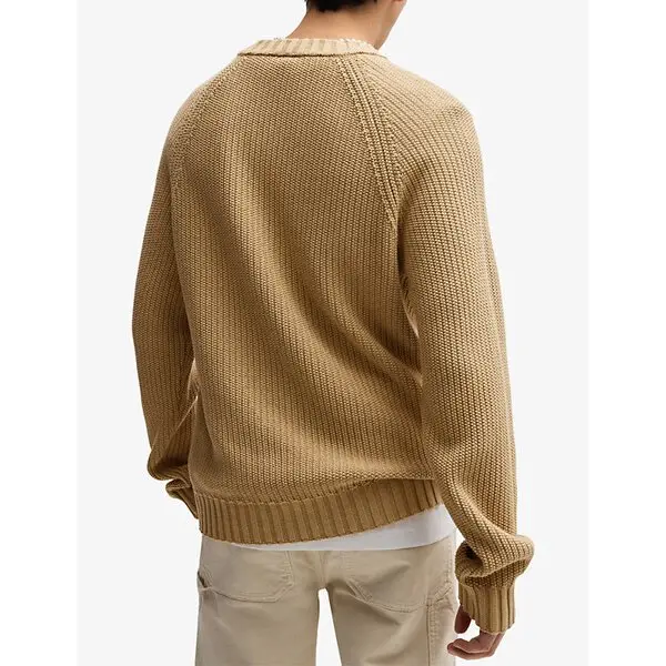 Hugo Happy Logo-patch Cotton-knit Jumper