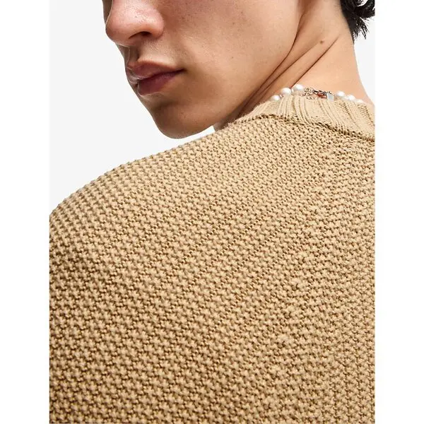 Hugo Happy Logo-patch Cotton-knit Jumper