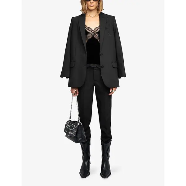 Zadig&Voltaire Lace-embroidered Velvet Cami Top