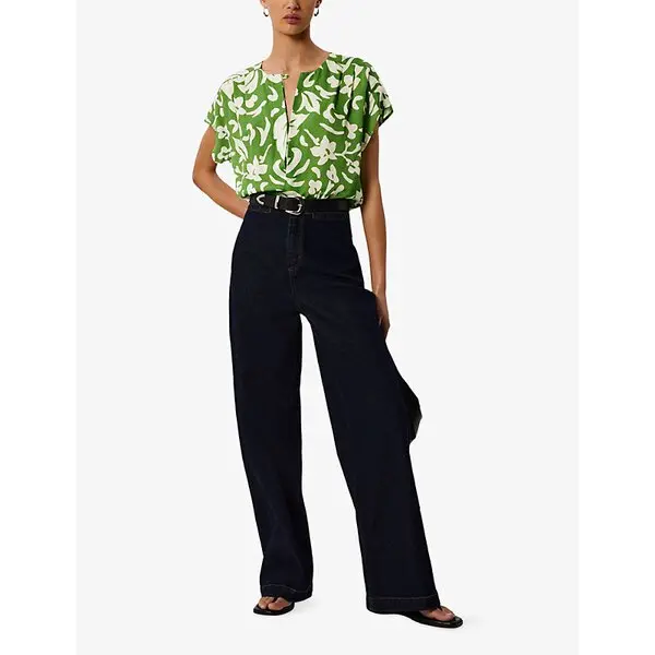 Whistles Floral Print Short-sleeve Blouse