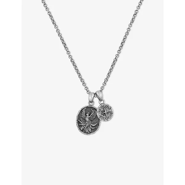 CLOCKS AND COLOURS Sterling Necklace With Engraved Pendants - Silver