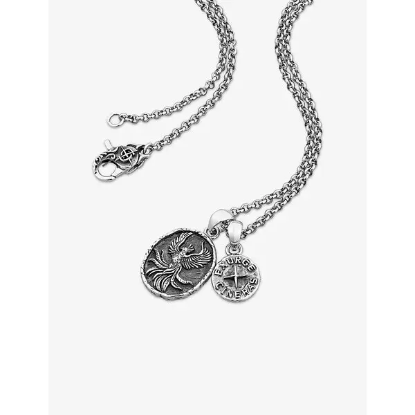 CLOCKS AND COLOURS Sterling Necklace With Engraved Pendants