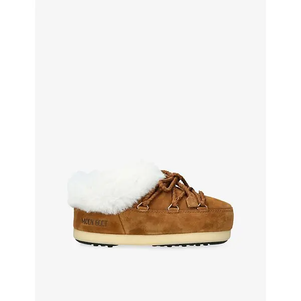 Moon Boot Suede And Shearling Mules