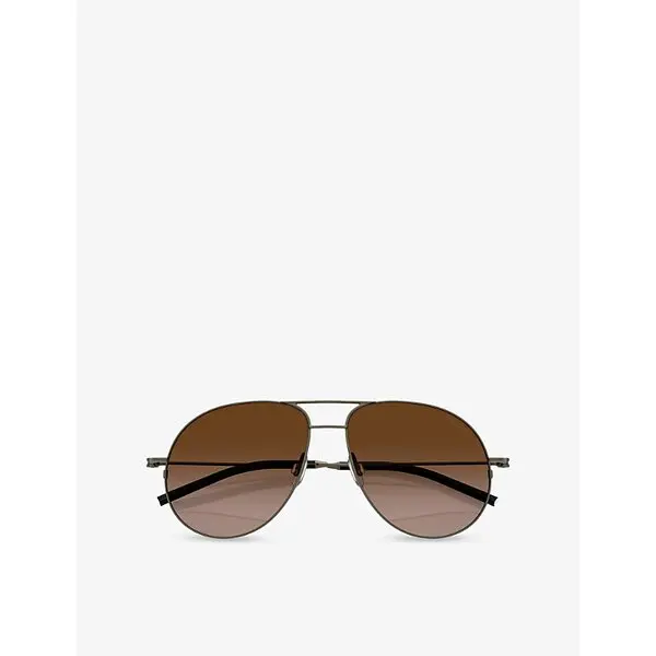 Moncler Pilot-frame Steel Sunglasses