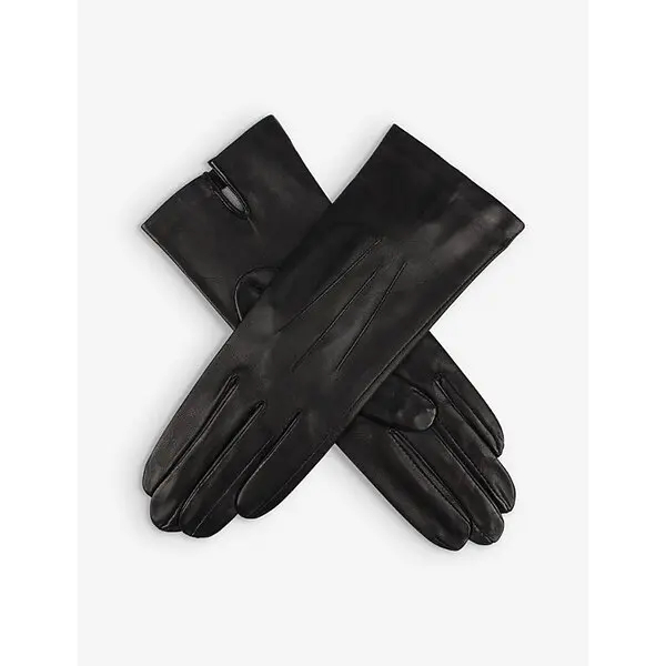 DENTS Helene Cashmere-lined Leather Gloves - Black