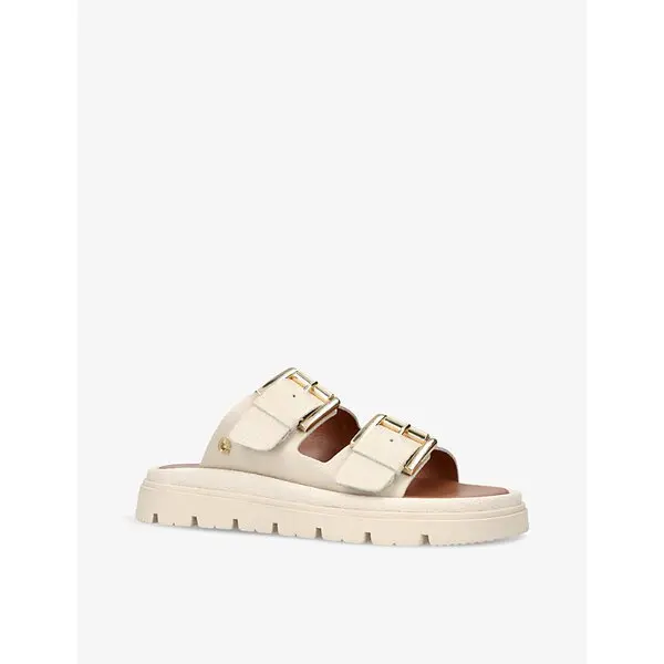 Carvela Pavilion Buckle-strap Leather Sandals - Bone