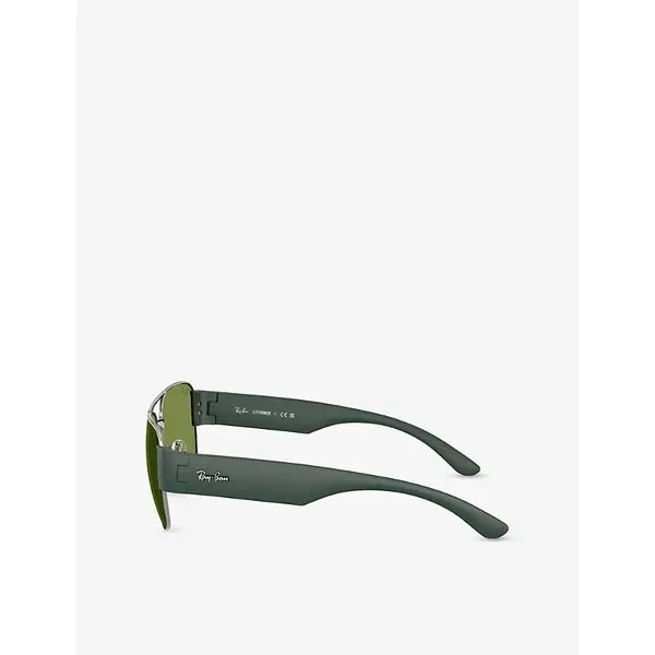 Ray-ban Rb3756 Square-frame Metal Sunglasses - Silver