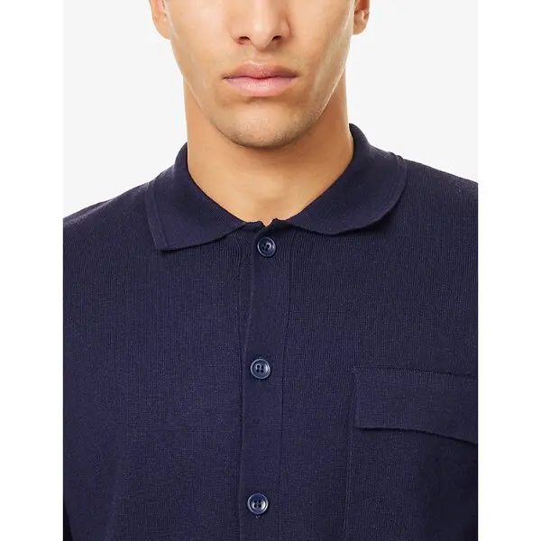 NOBL Koen Long-sleeve Knitted Shirt - Navy
