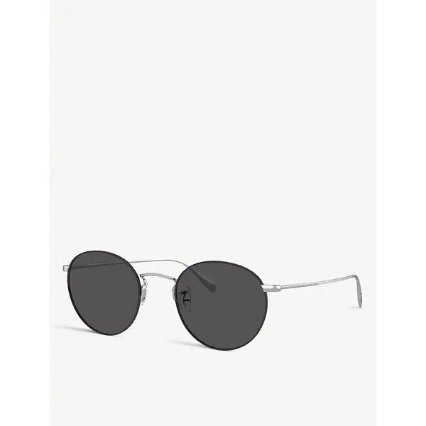 Oliver Spencer Metal And Crystal Round Sunglasses - Silver