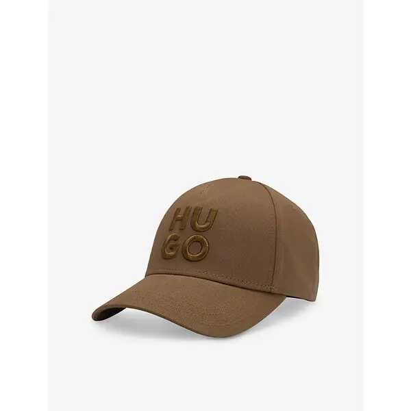 Hugo Logo Embroidered Cotton Baseball Cap - Medium Brown