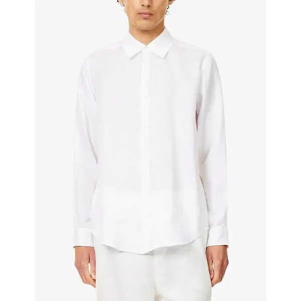 CHE Regular-fit Curved-hem Linen Shirt - White