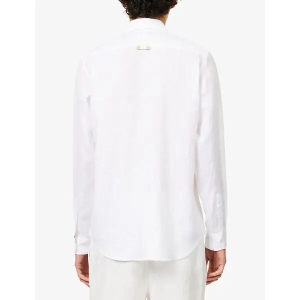 CHE Regular-fit Curved-hem Linen Shirt - White