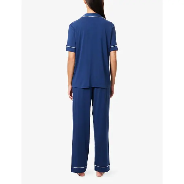 Eberjey Gisele Contrast-piping Stretch-woven Pyjama Set