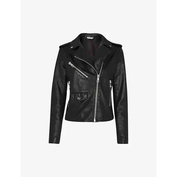 Whistles Agnes Zip-through Sheepskin-leather Biker Jacket