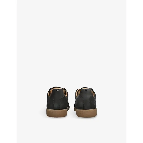 MAISON MARGIELA Replica Paint Splatter Leather Low-top Trainers - Black