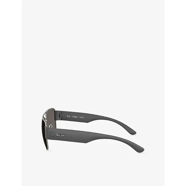 Ray-ban Rb3756 Square Frame Metal Sunglasses - Silver