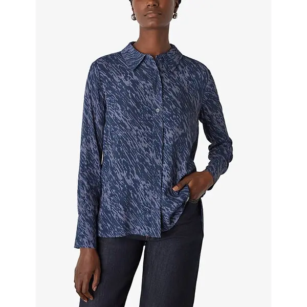 Whistles Abstract Print Long Sleeve Shirt