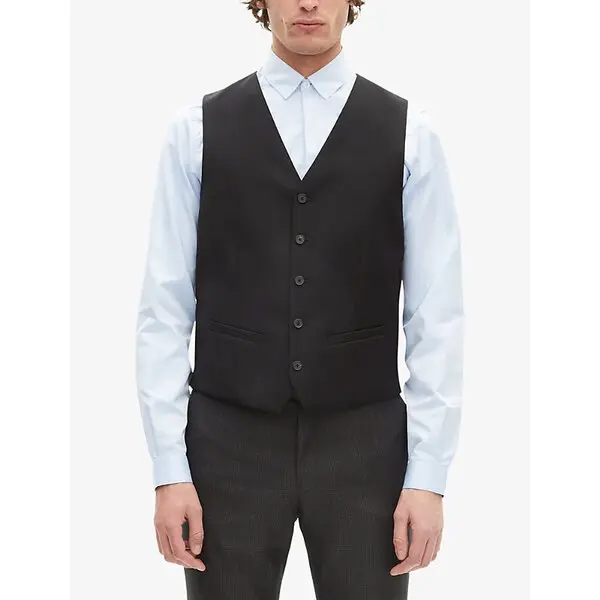 The Kooples Darted Front Slim-fit Wool Waistcoat