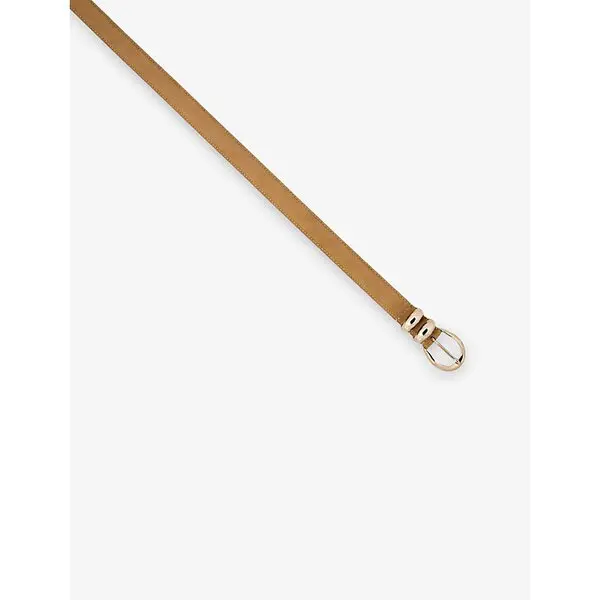 Sandro Suede Belt With Buckle Detail - Beige