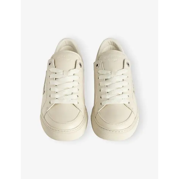 Zadig&Voltaire Leather Low-top Trainers With Wing Embroidery - Flash