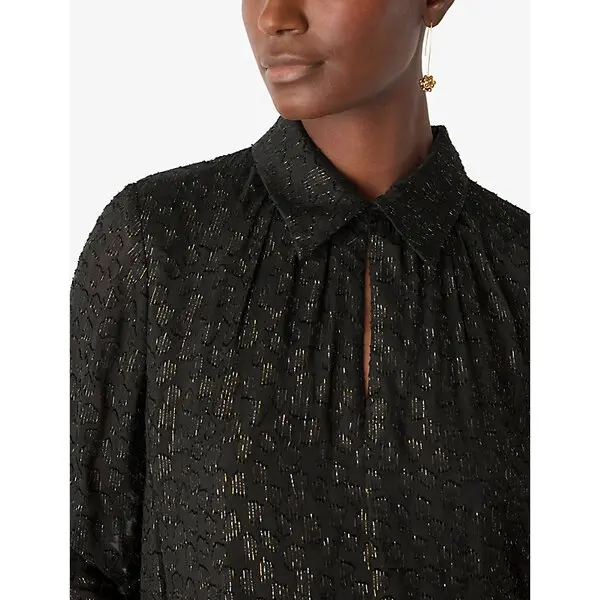 Whistles Metallic Spot-print Woven Mini Dress