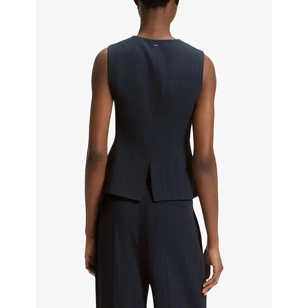 BOSS Striped Single-breasted Woven Waistcoat