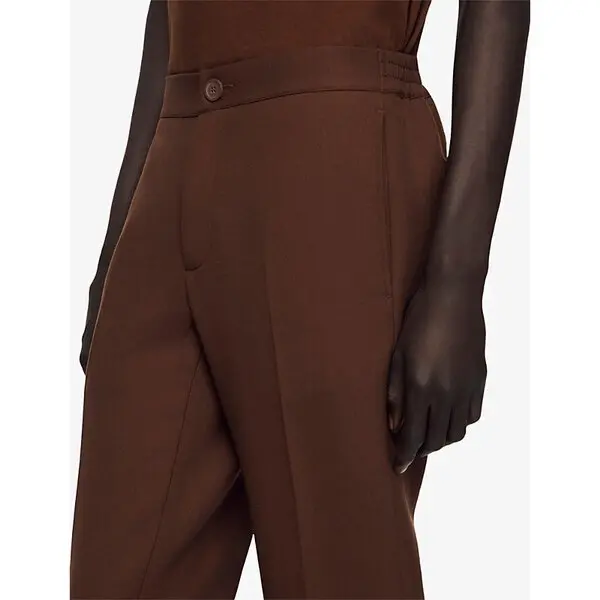 Sandro High-rise Stretch-jersey Trousers - Nut