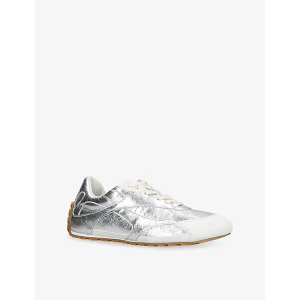 Bottega Veneta Orbit Flash Leather Trainers - Silver
