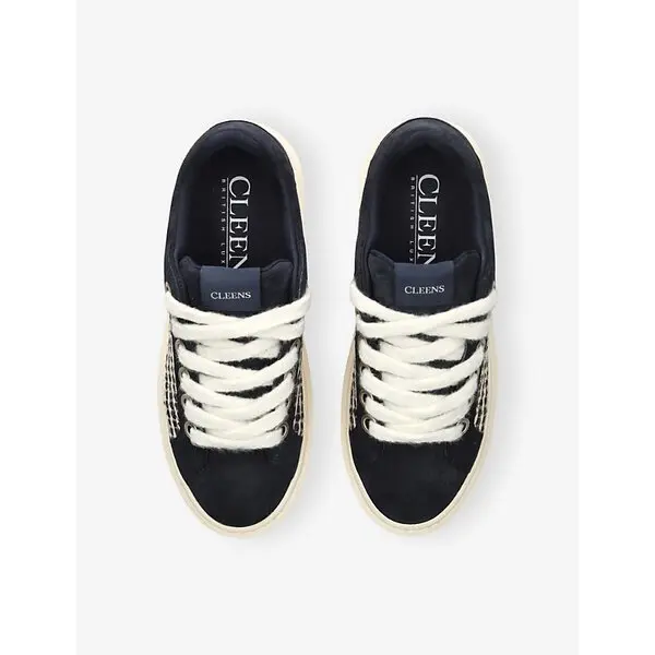 CLEENS Embroidered Suede Trainers