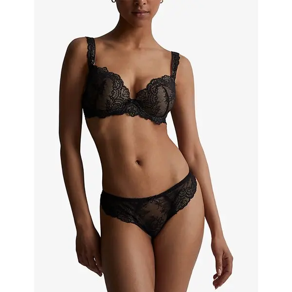 AUBADE Danse Moulded Plunge Lace Bra