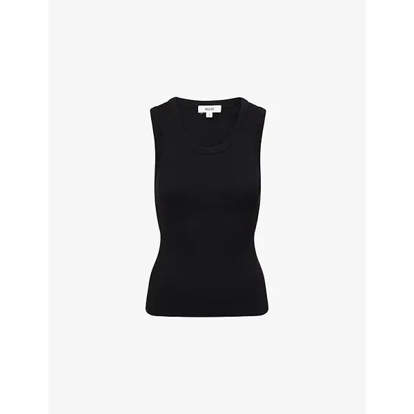 AGOLDE Poppy Ribbed Stretch-woven Top - Black