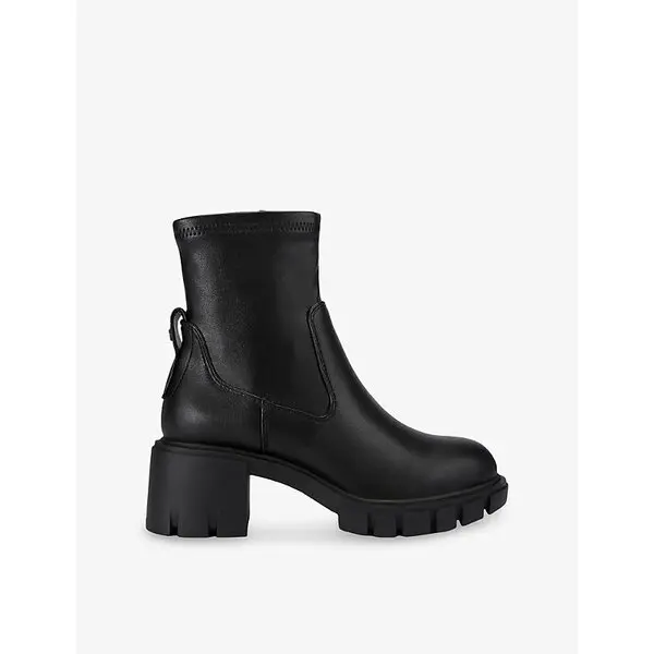 Kurt Geiger Sock Faux-leather Ankle Boots - Black