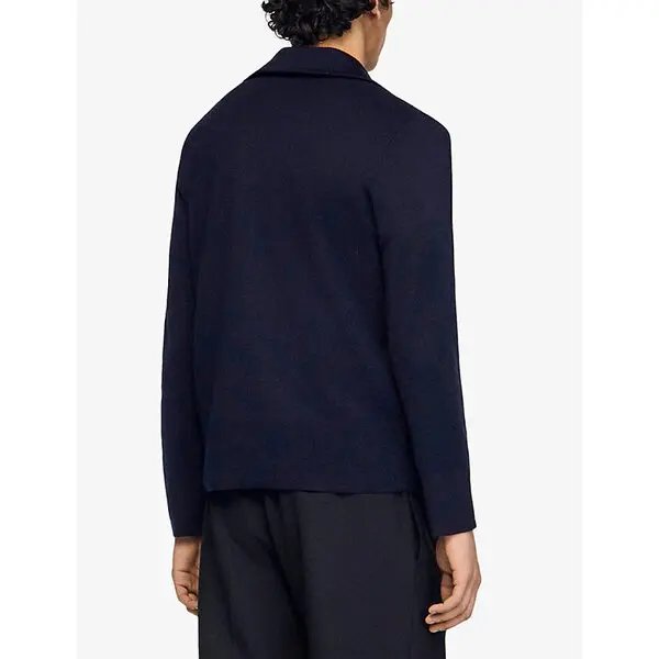 Sandro Wool Zip-up Cardigan - Bleus