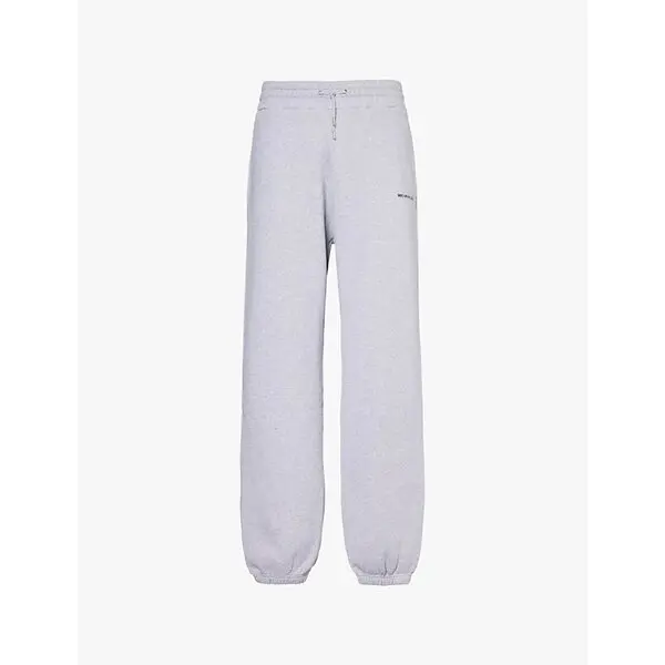 MKI MIYUKI ZOKU Uniform Brand-print Cotton-blend Jogging Bottoms - Grey