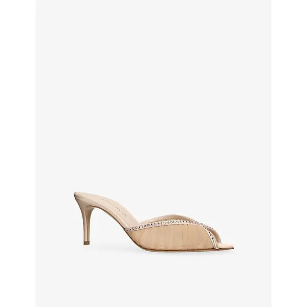 ANDREA WAZEN Katy 75 Mesh And Satin Mules
