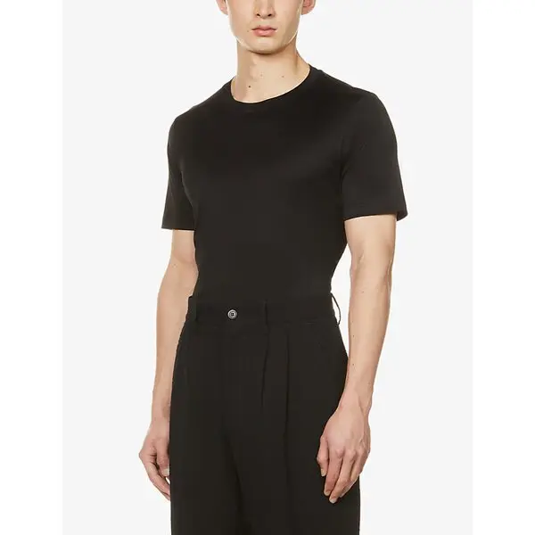 Eton Slim-fit Cotton-jersey T-shirt - Black