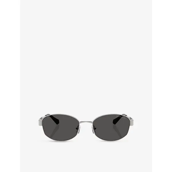 Michael Kors Oval-frame Metal Sunglasses - Silver