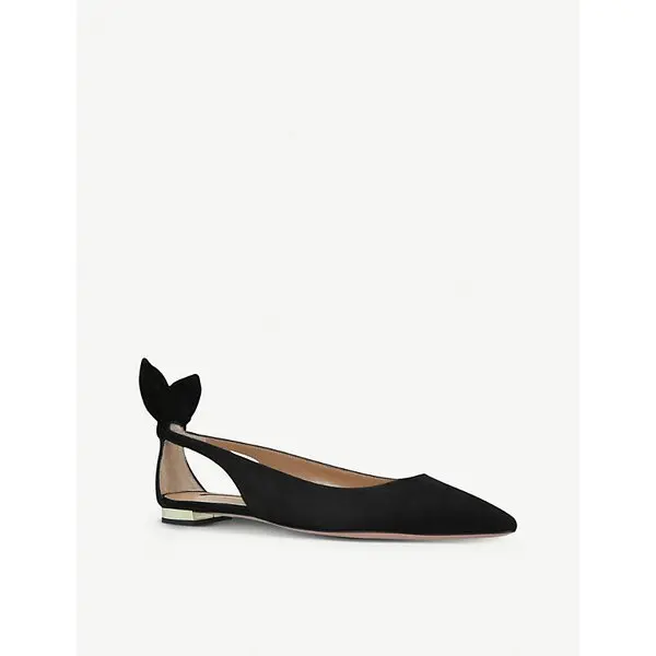 AQUAZZURA Deneuve Suede Ballet Flats