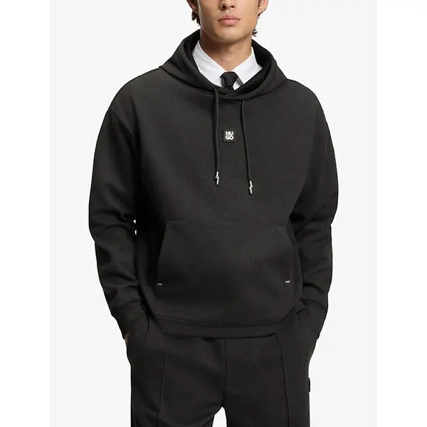Hugo Branded Relaxed-fit Cotton-blend Hoodie