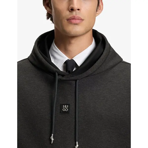Hugo Branded Relaxed-fit Cotton-blend Hoodie