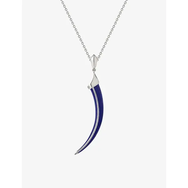 SHAUN LEANE Sabre Solis Sterling And Enamel Pendant Necklace - Silver