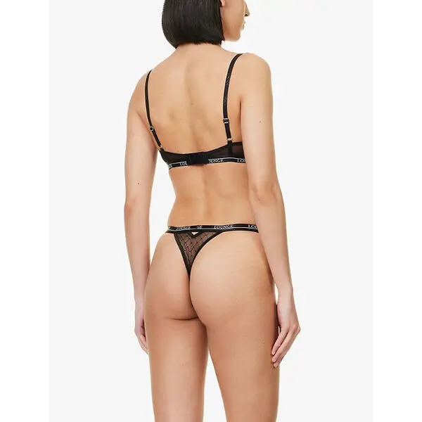 Lounge Blossom Stretch-lace Balconette Bra - Black
