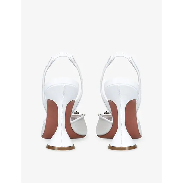 Amina Muaddi Begum 95 Mesh Slingbacks With Crystal Embellishment