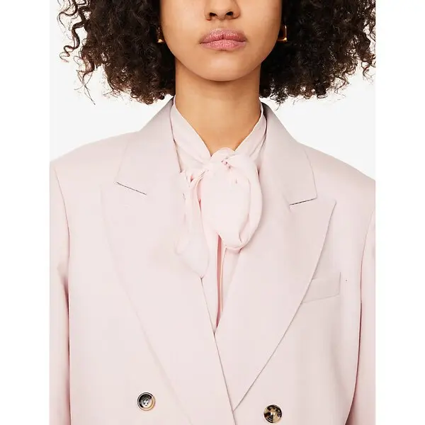 Max Mara Double-breasted Wool-silk Blend Blazer