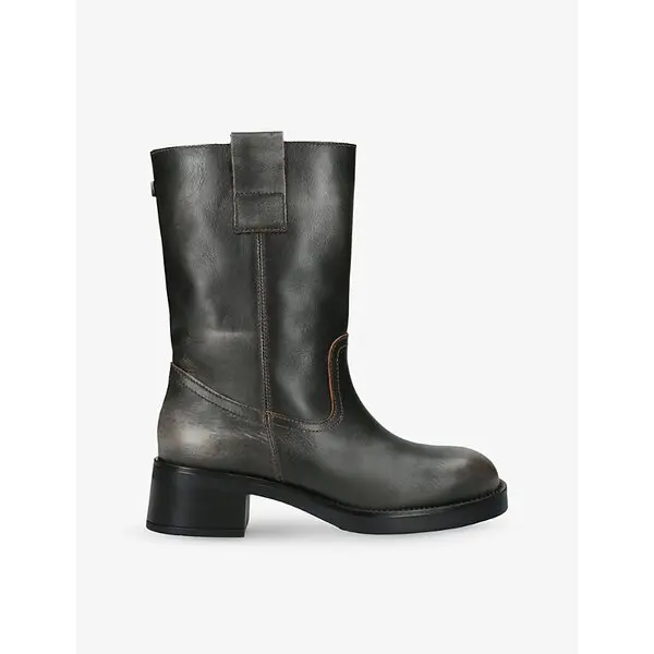 Steve Madden Benedict Leather Heeled Boots - Black/comb