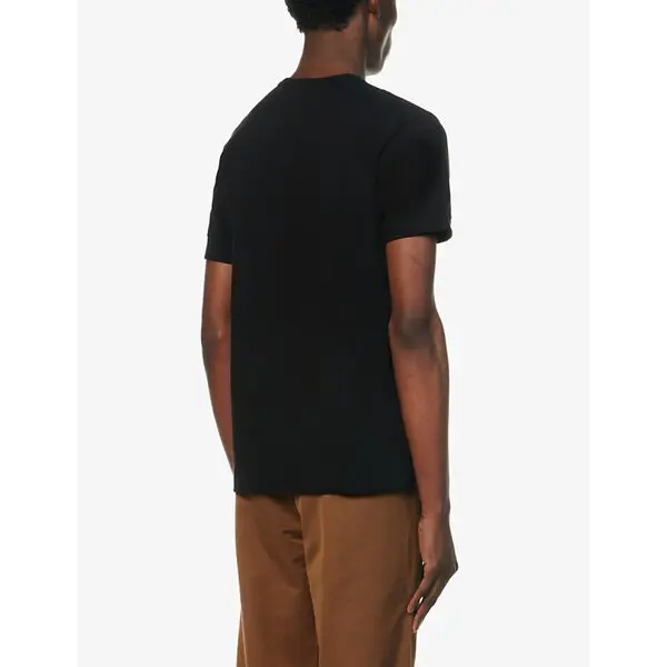 Play Comme Des Garcon Logo-embroidered Cotton-jersey T-shirt - Black